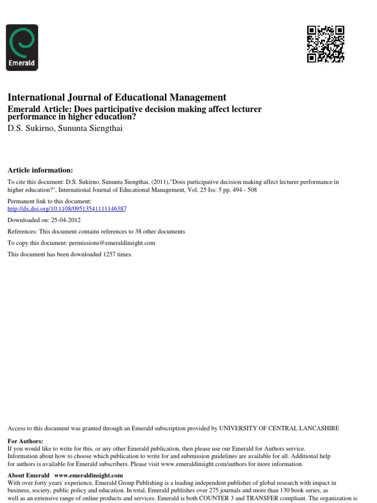 Does Participative | PDF | Lecturer | Academic Degree