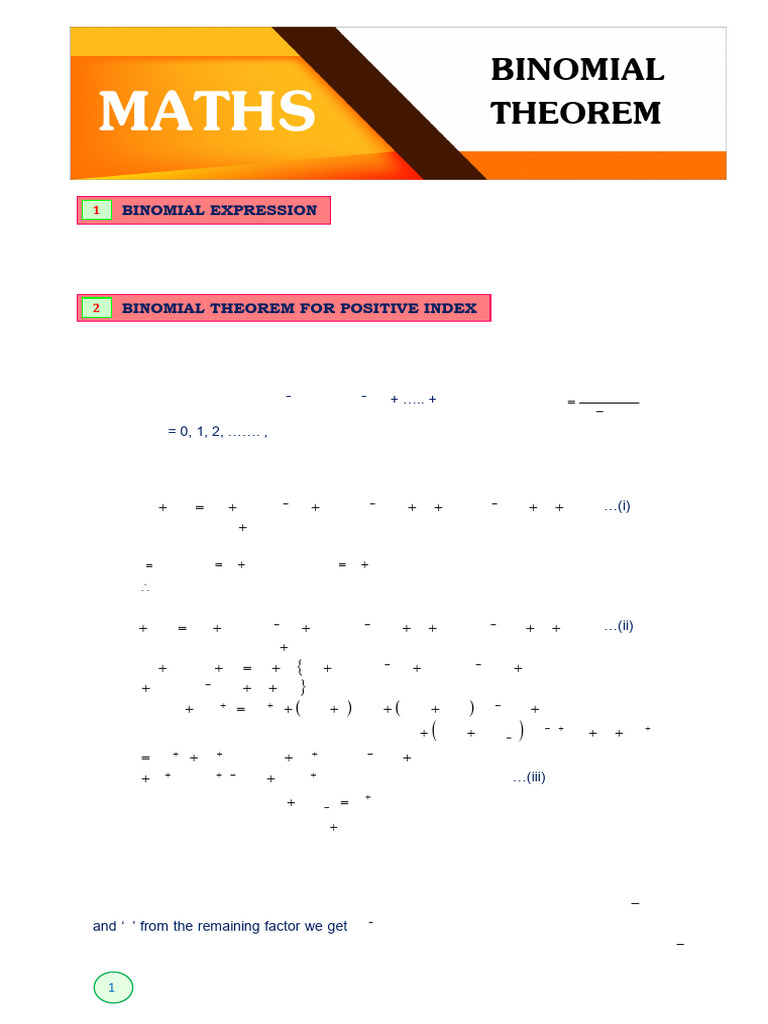 Binomial Theorem Explained and Examples | PDF | Theorem | Mathematics