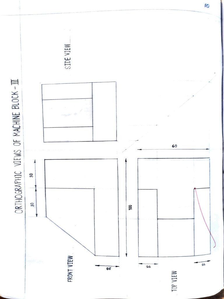 Orthographic Views of Machine Block | PDF