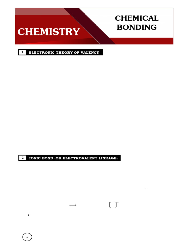 Chemical Bonding - PDF 888139 0557 | PDF | Ion | Chemical Bond