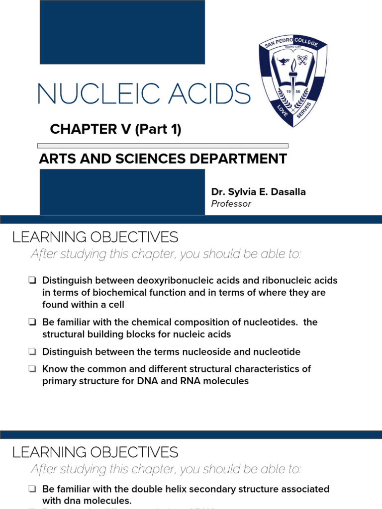 Chapter 5 Nucleic Acids 1 | PDF | Nucleotides | Nucleic Acids