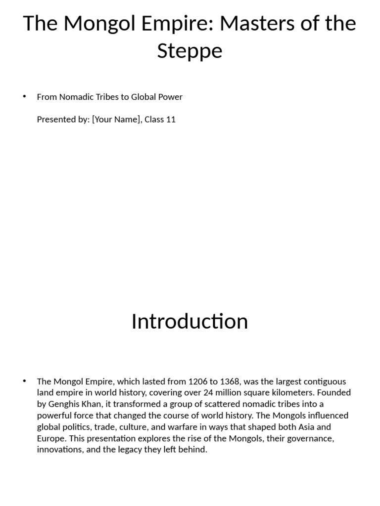 Rise and Legacy of the Mongol Empire | PDF | Mongol Empire | Genghis Khan