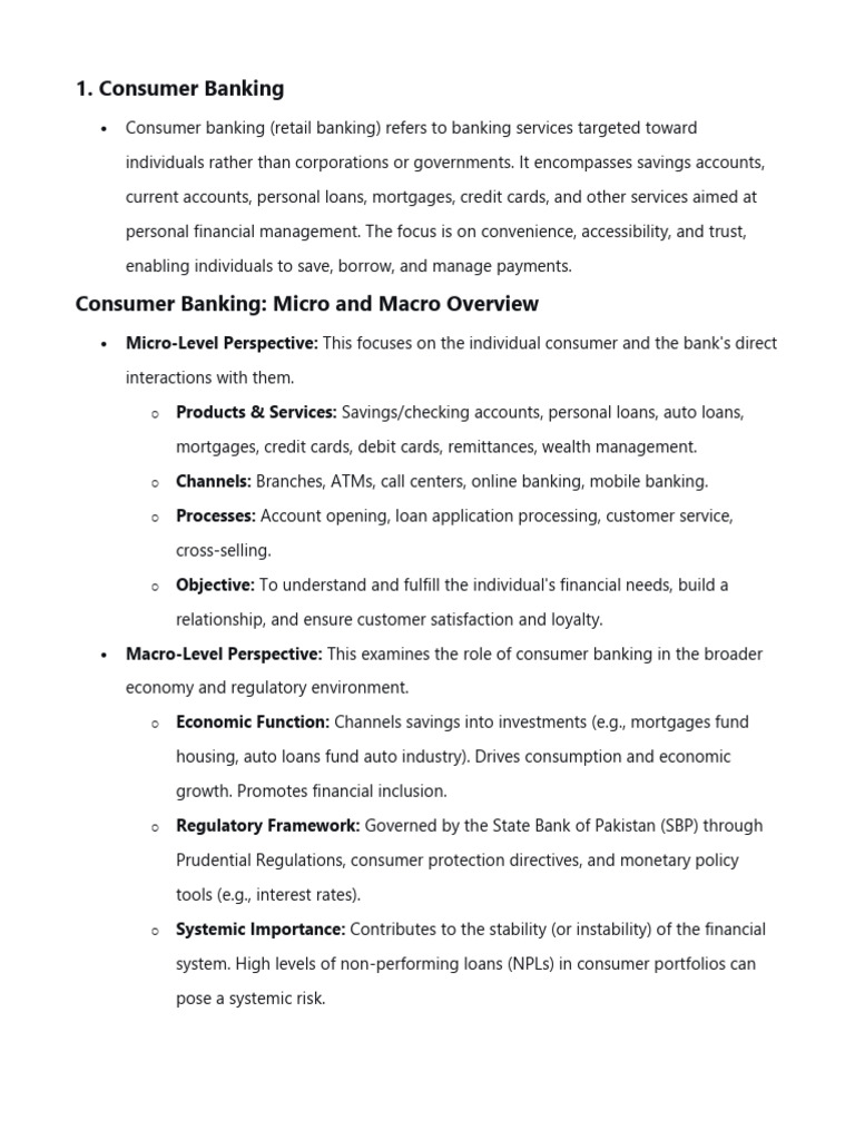 Consumer Banking: Overview & Key Issues | PDF | Banks | Offer And ...