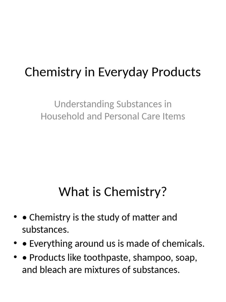 Chemistry of Household Products | PDF