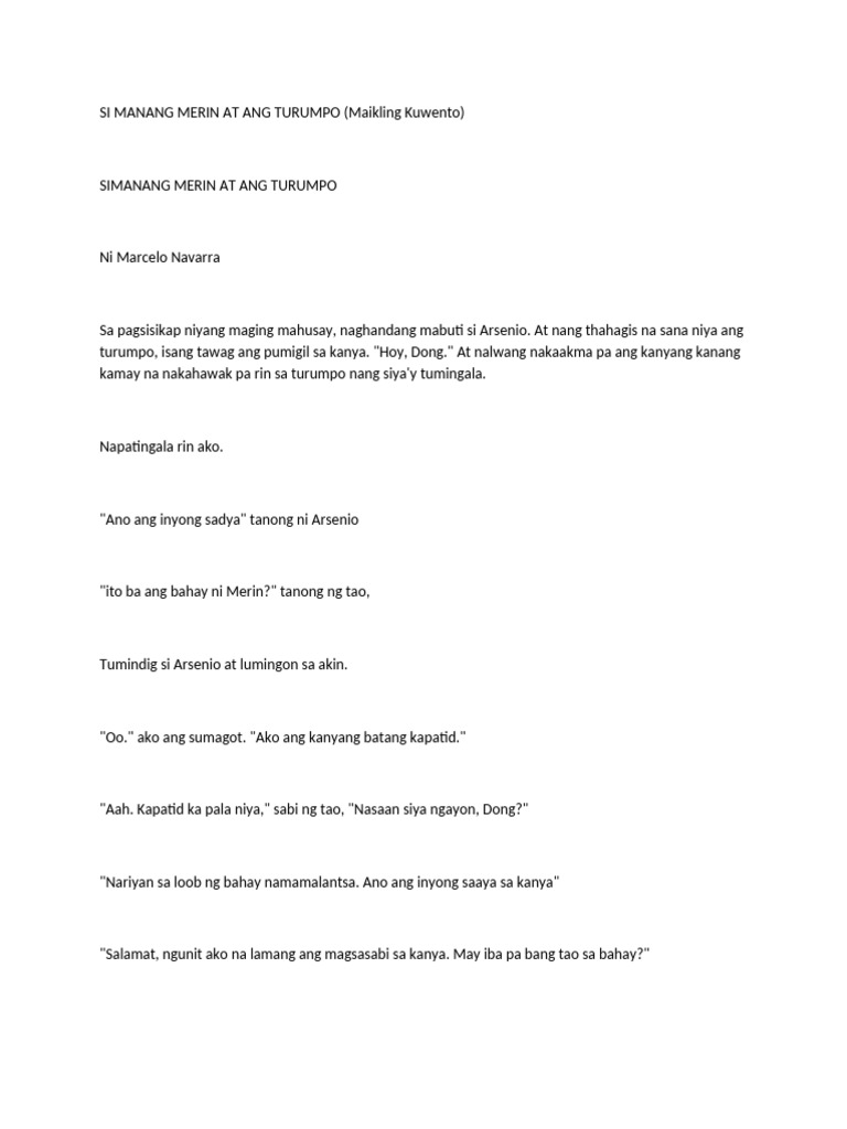 Si Manang Merin Wps Office | PDF