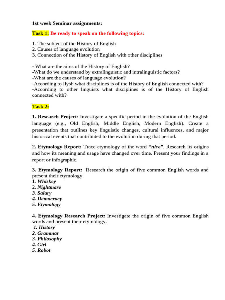 Week 1 - Tasks | PDF
