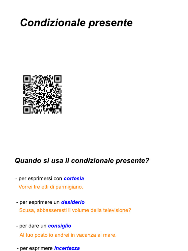 A2 Condizionale Presente | PDF