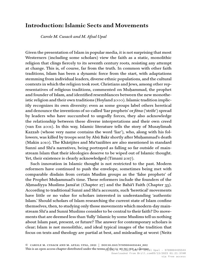 Islamic Sects and Movements Overview | PDF | Salafi Movement | Shia Islam