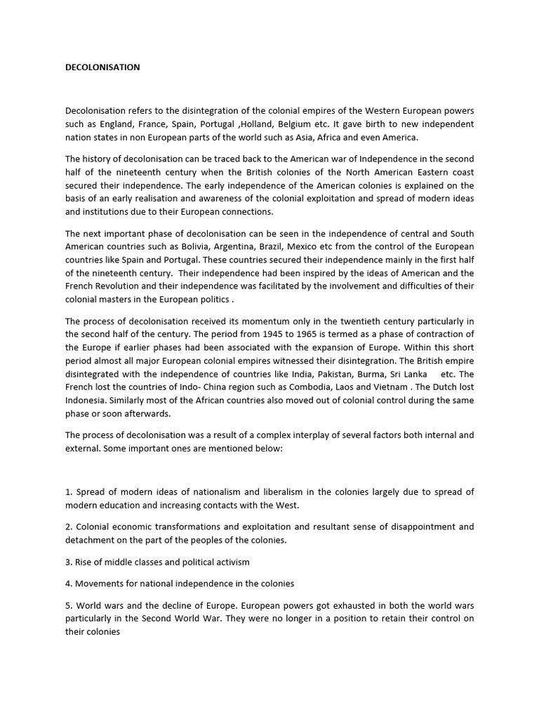 Classroom 0 Decolonisation | PDF | Decolonization | British Empire