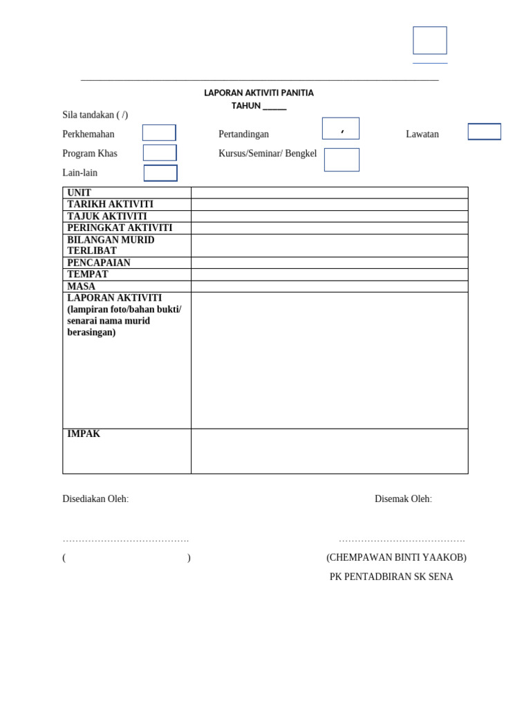 Format Laporan Aktiviti PAK 21 GENERAL | PDF