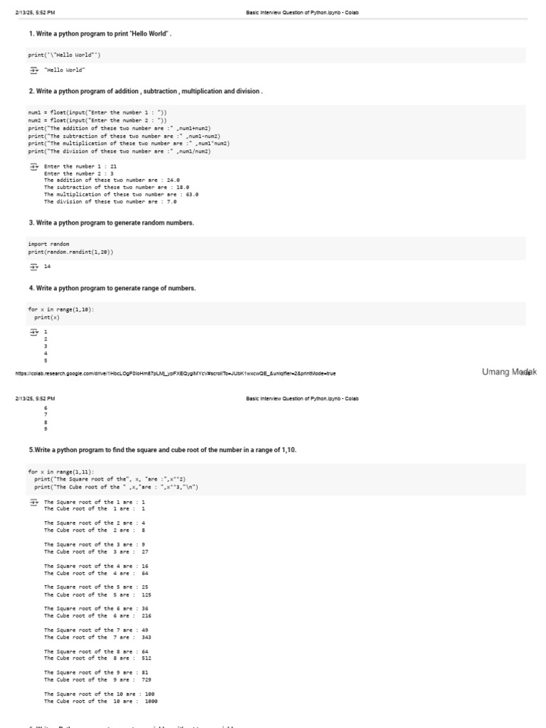 ? Top 30 Python Interview Questions & Answers | PDF | Computer ...