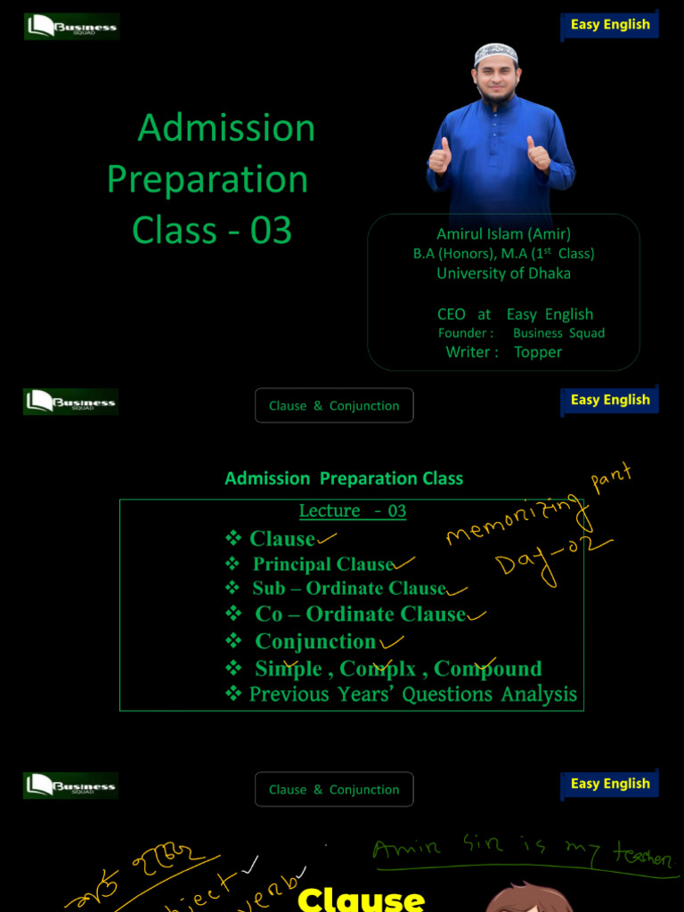 Clause & Conjunction Class Slide | PDF
