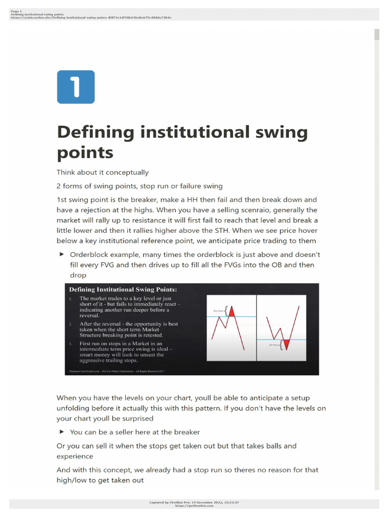#001 - 'Defining Institutional Swing Points' | PDF