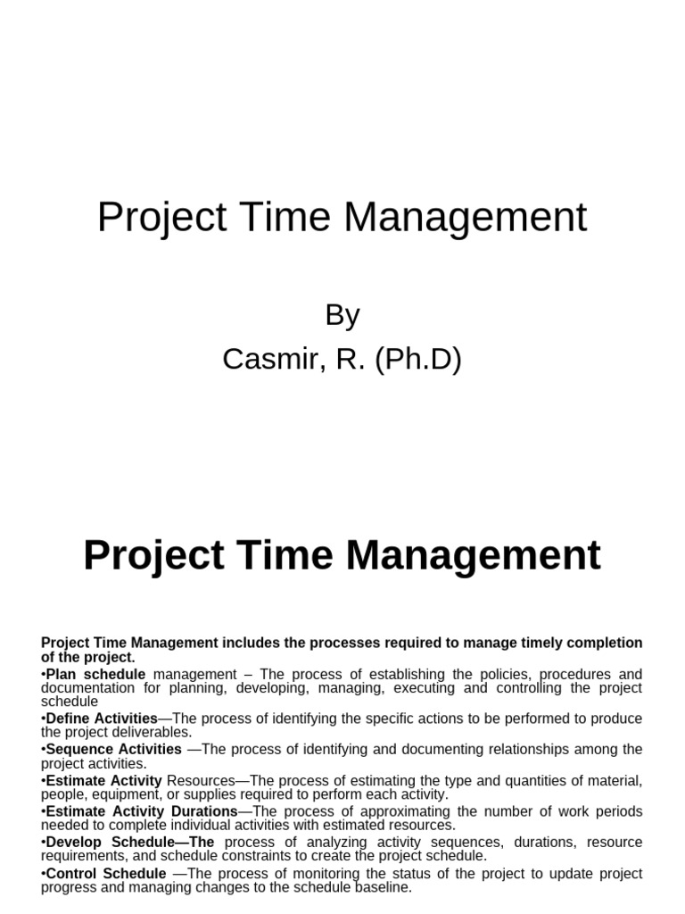 Project Time Management | PDF | Project Management