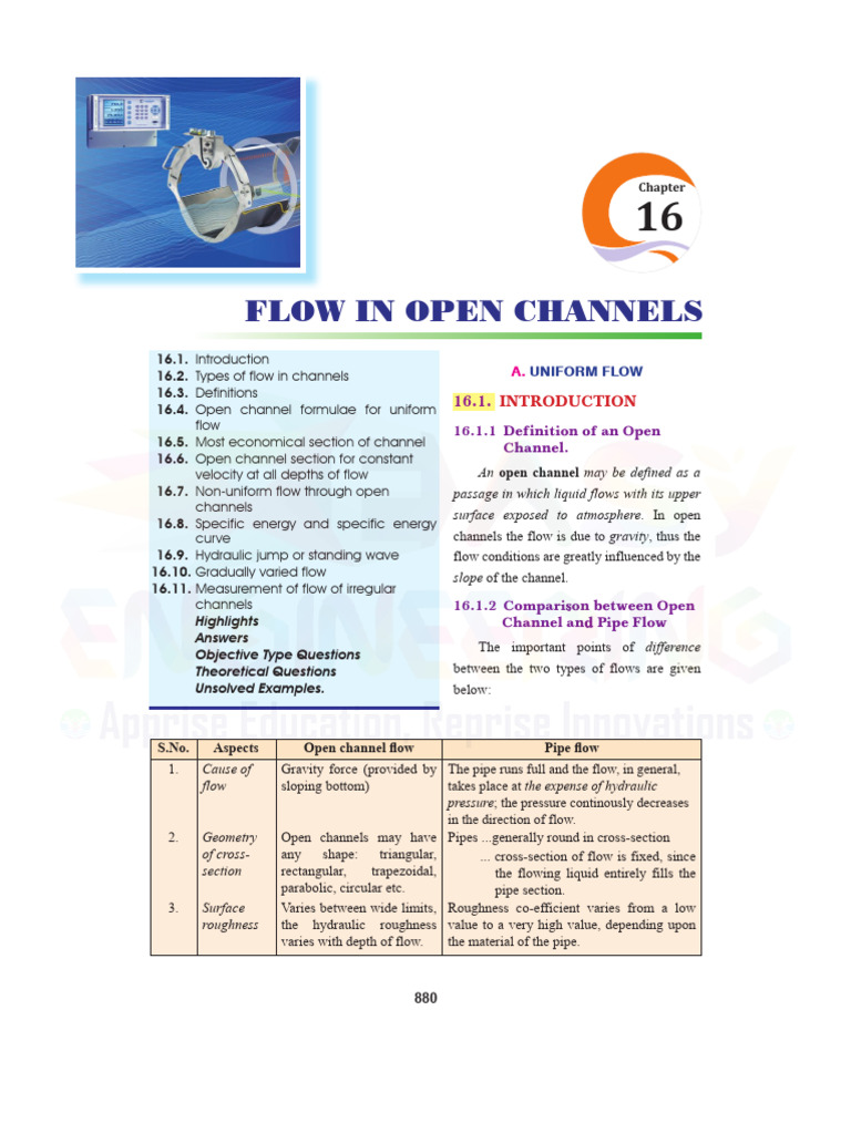 Open Channel Flow: Types and Characteristics | PDF | Pressure | Liquids