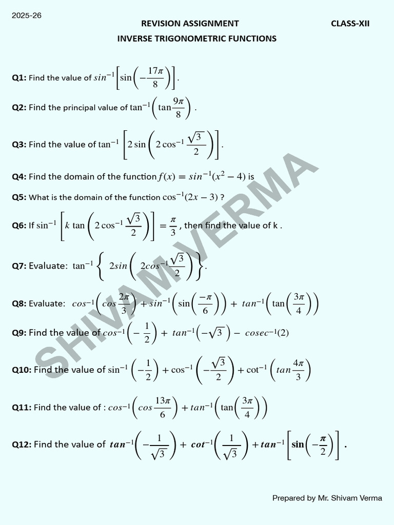 Inverse Trigono | PDF
