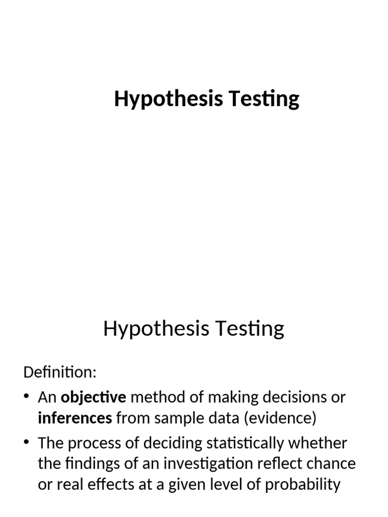 Hypothesis Testing Lecture Note | PDF | P Value | Statistical Significance
