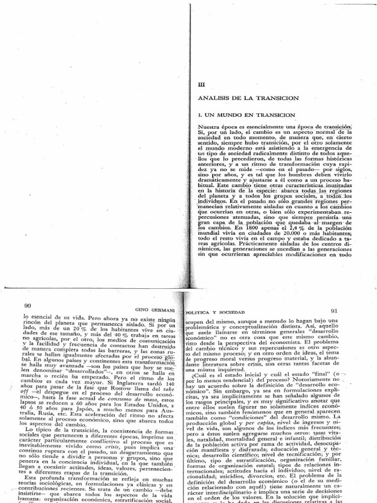 Germani. Pol Tica y Sociedad en Una Poca de Transici N | PDF