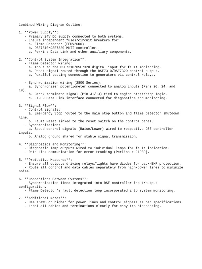 Combined Wiring Diagram Outline | PDF