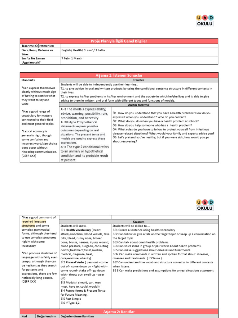 1 English 9th Grade - Health | PDF | Linguistics | Grammar