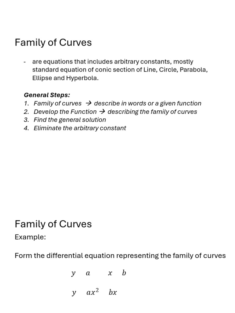Math 4 - Differential Equations - Family of Curves | PDF