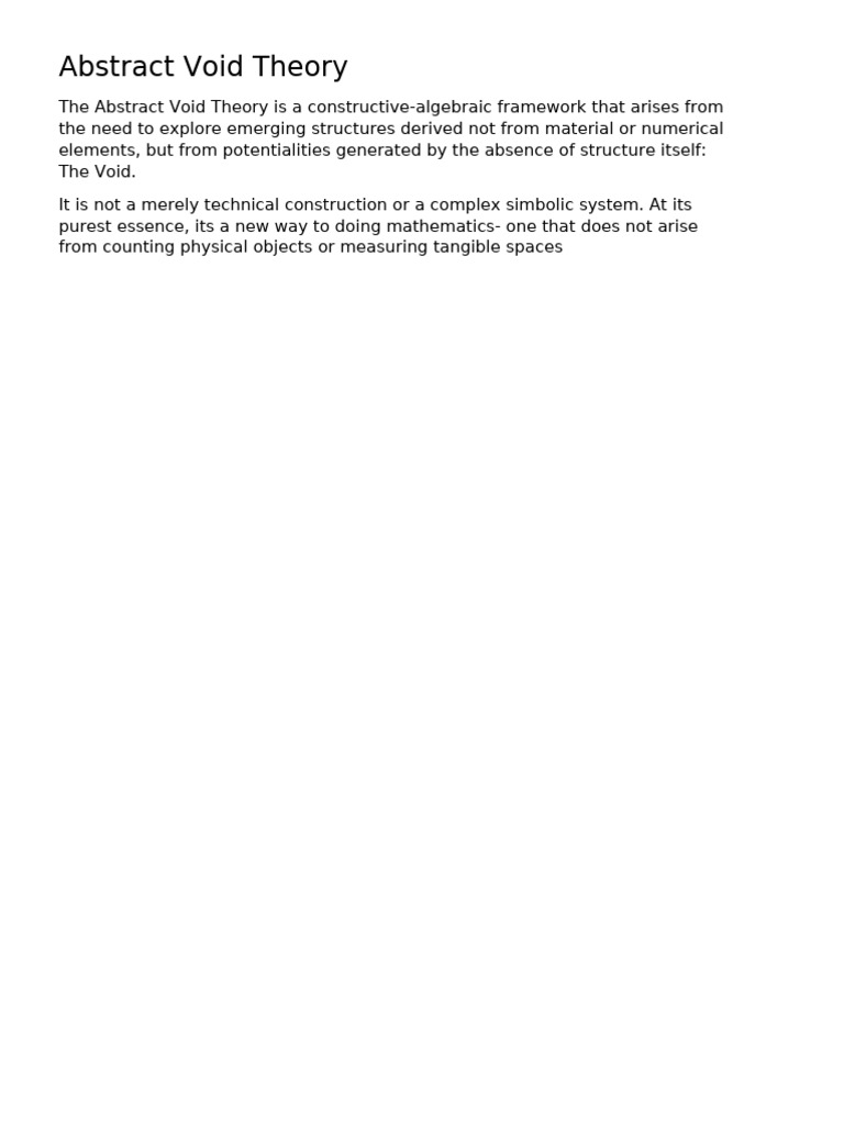 Abstract Void Theory | PDF