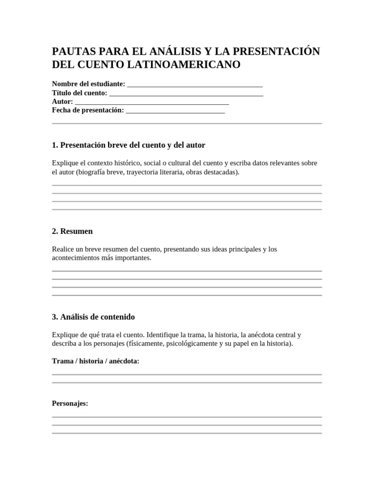 Análisis del Cuento Latinoamericano | PDF