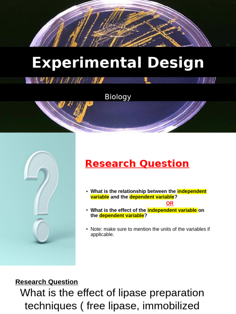 Experimental Design in Biology Research | PDF | Hypothesis | Experiment