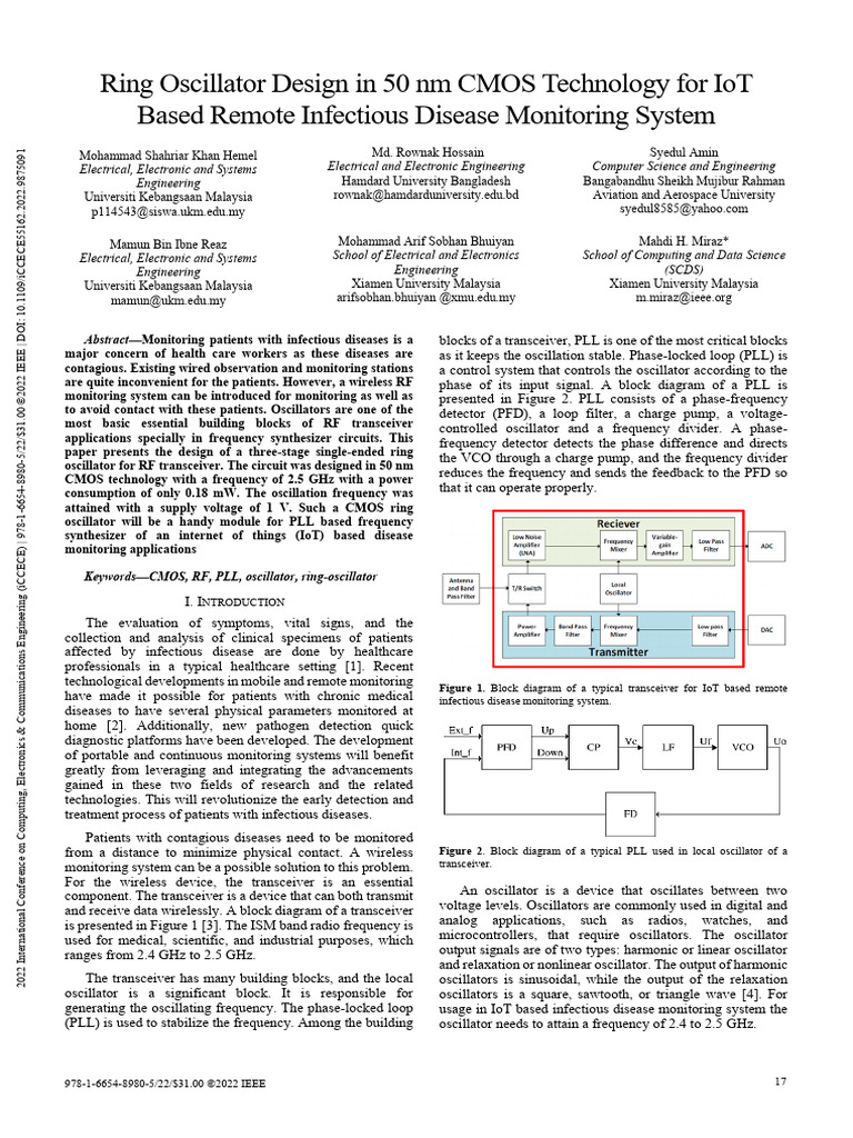 50nm CMOS Ring Oscillator for IoT Monitoring | PDF | Logic Gate ...