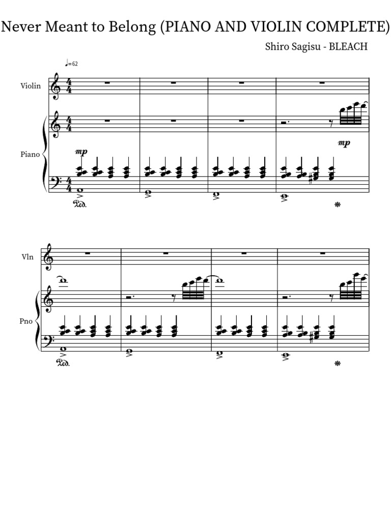 Never Meant To Belong (Piano and Violin Complete) | PDF