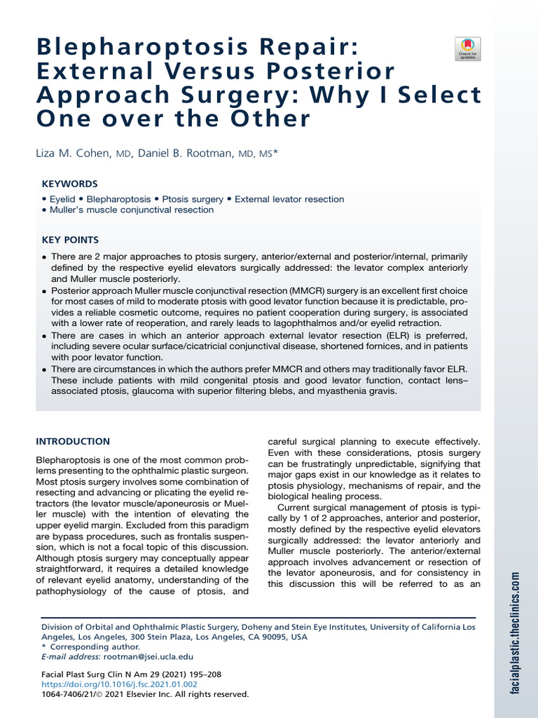 Blepharoptosis Repair External Versus Posterior Approach Surgery Why I ...