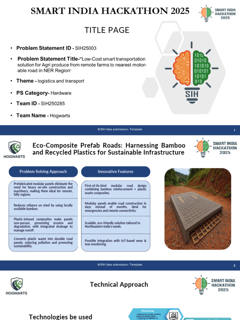 SIH2025 IDEA Presentation Format FINAL | PDF | Plastic | Road