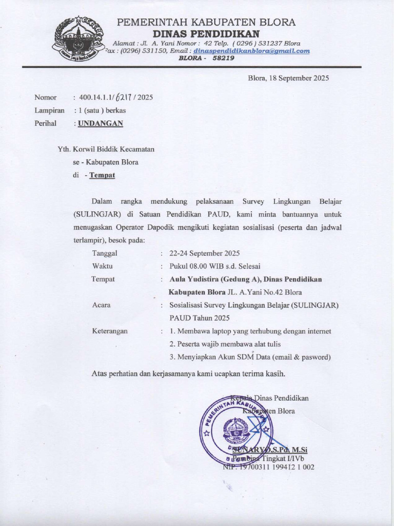 Undangan Sulingjar 2025 | PDF