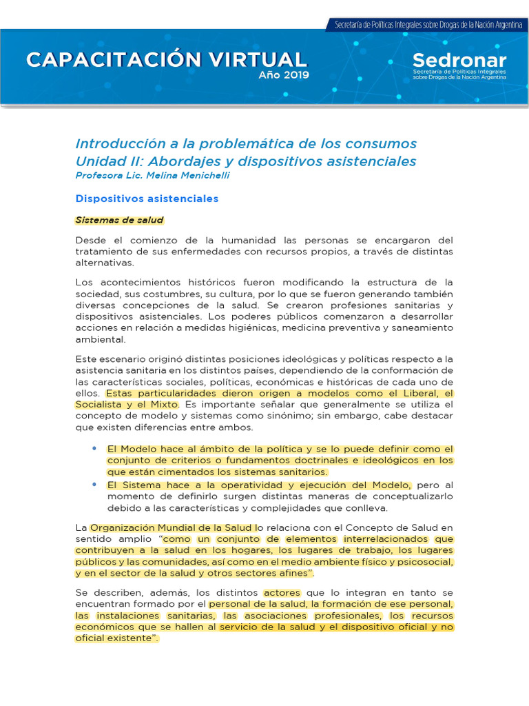 IPC-Unidad II - Dispositivos Asistenciales | PDF