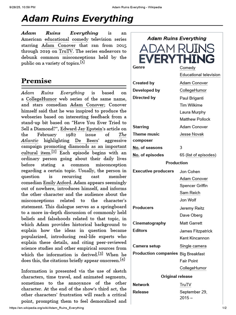 Adam Ruins Everything - Wikipedia | PDF