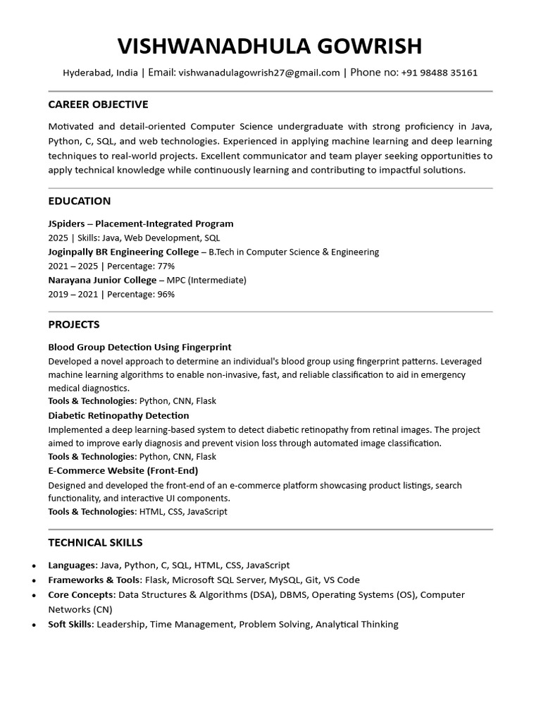 Gowrish Resume | PDF
