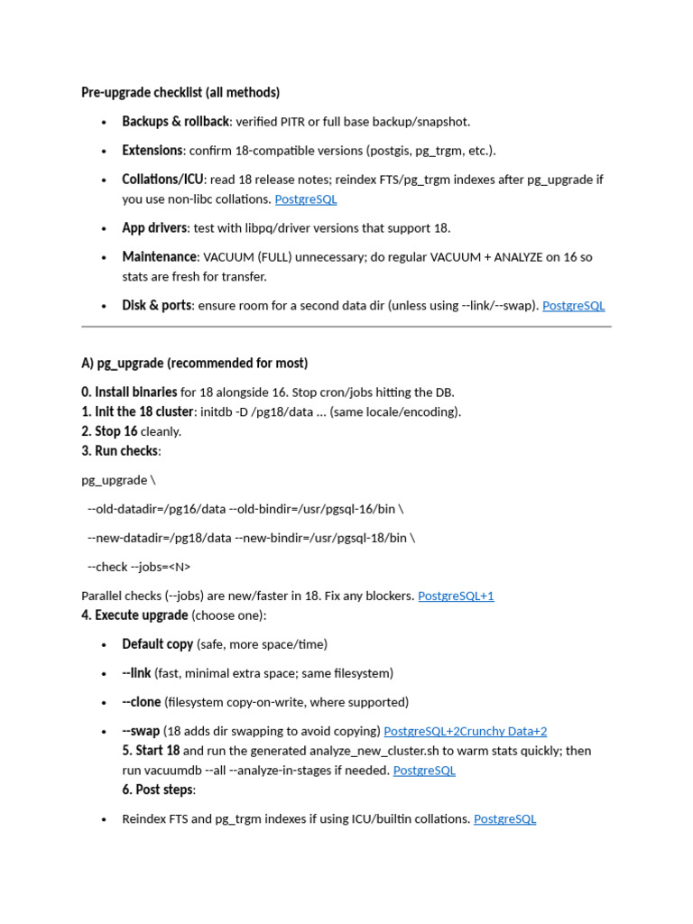 Postgres Upgrade | PDF