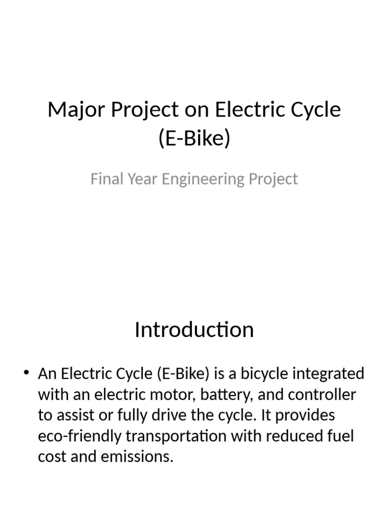 Electric Cycle EBike Project | PDF
