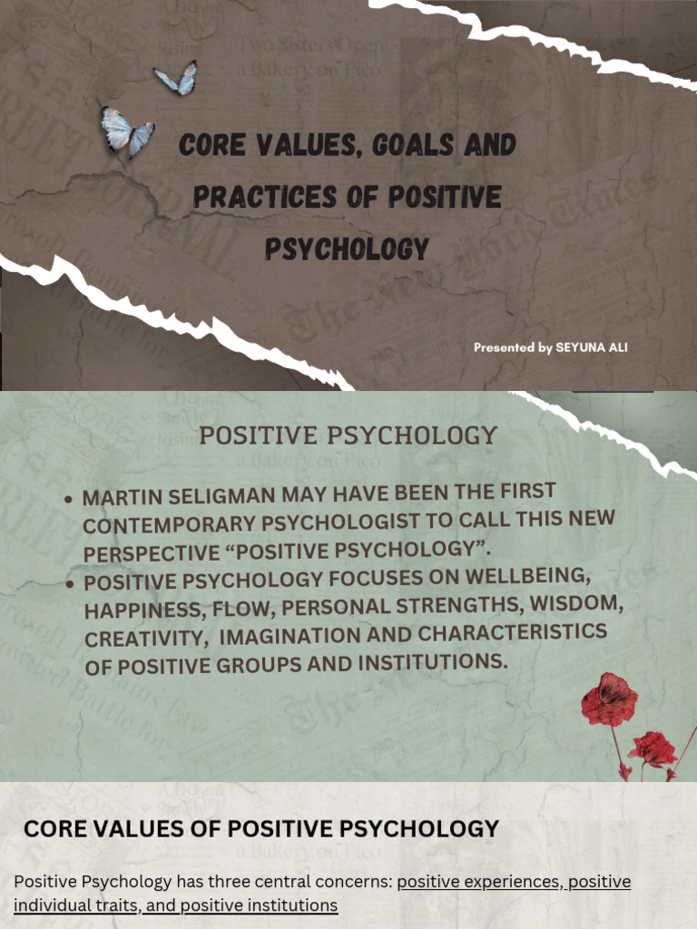 Core Values and Practices of Positive Psychology | PDF | Well Being ...
