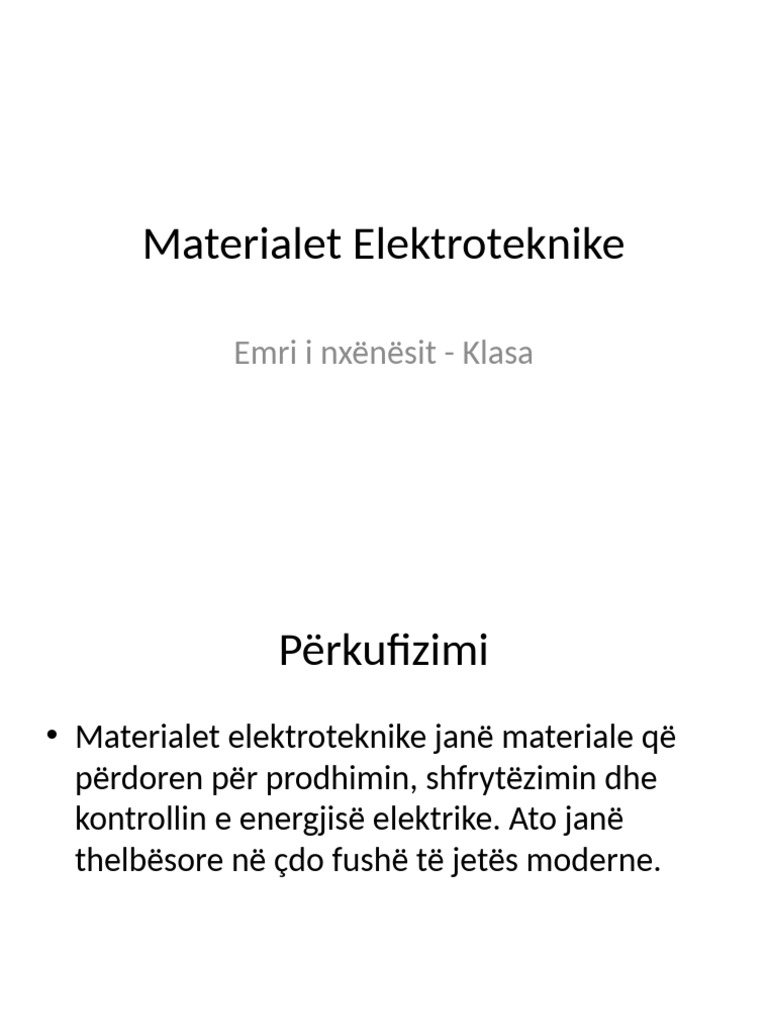 Materialet Elektroteknike | PDF