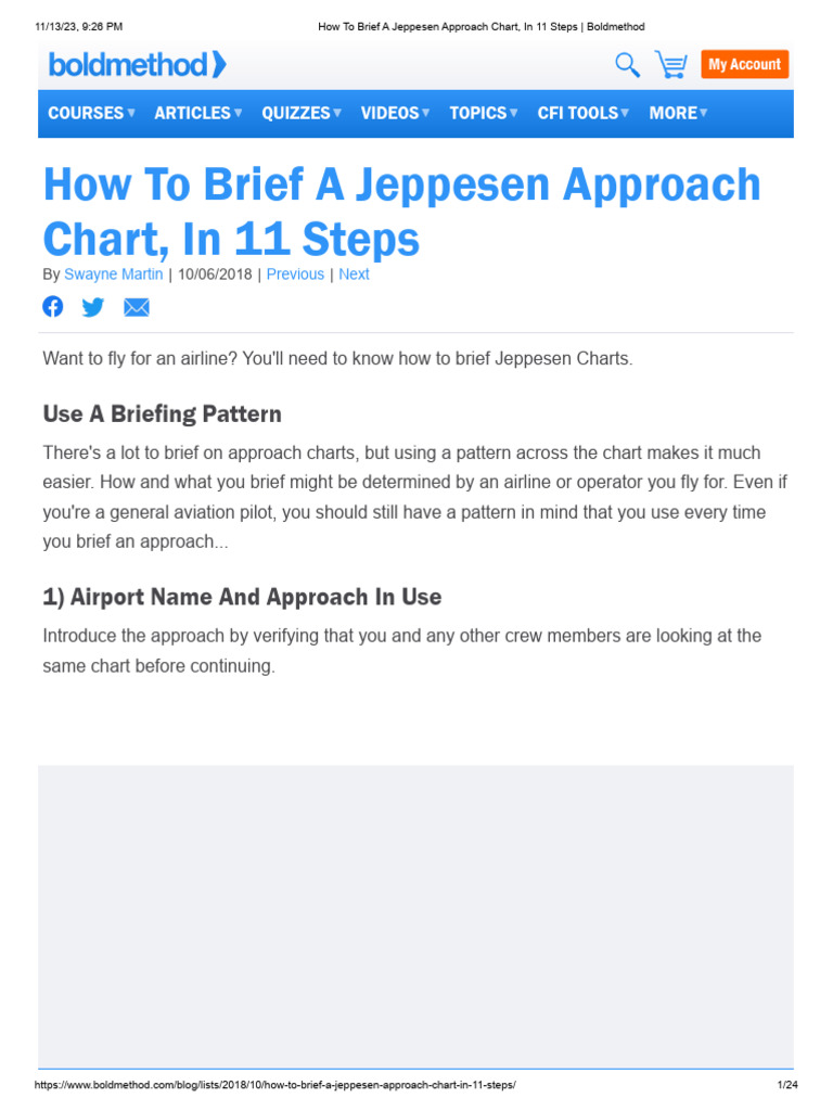 Briefing Jeppesen Approach Charts Guide | PDF | Instrument Flight Rules ...