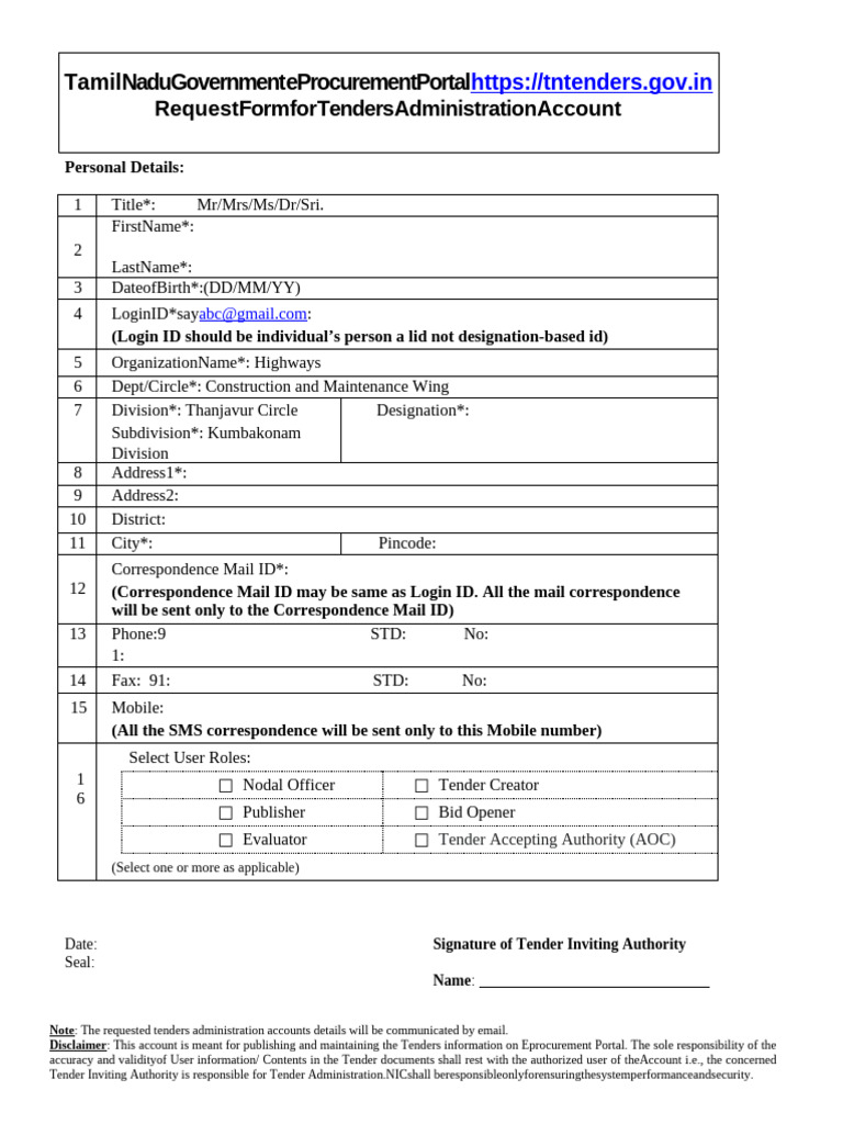User Creation Datasheet | PDF