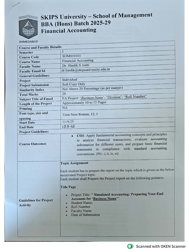 Sem 1 Bba Project 2025 | PDF