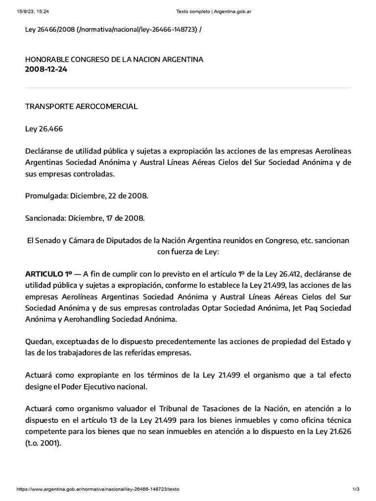 Ley de Expropiación Arsa | PDF