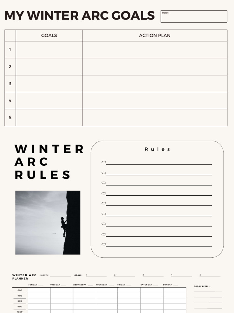 Winter ARC Planner and Goals Guide | PDF