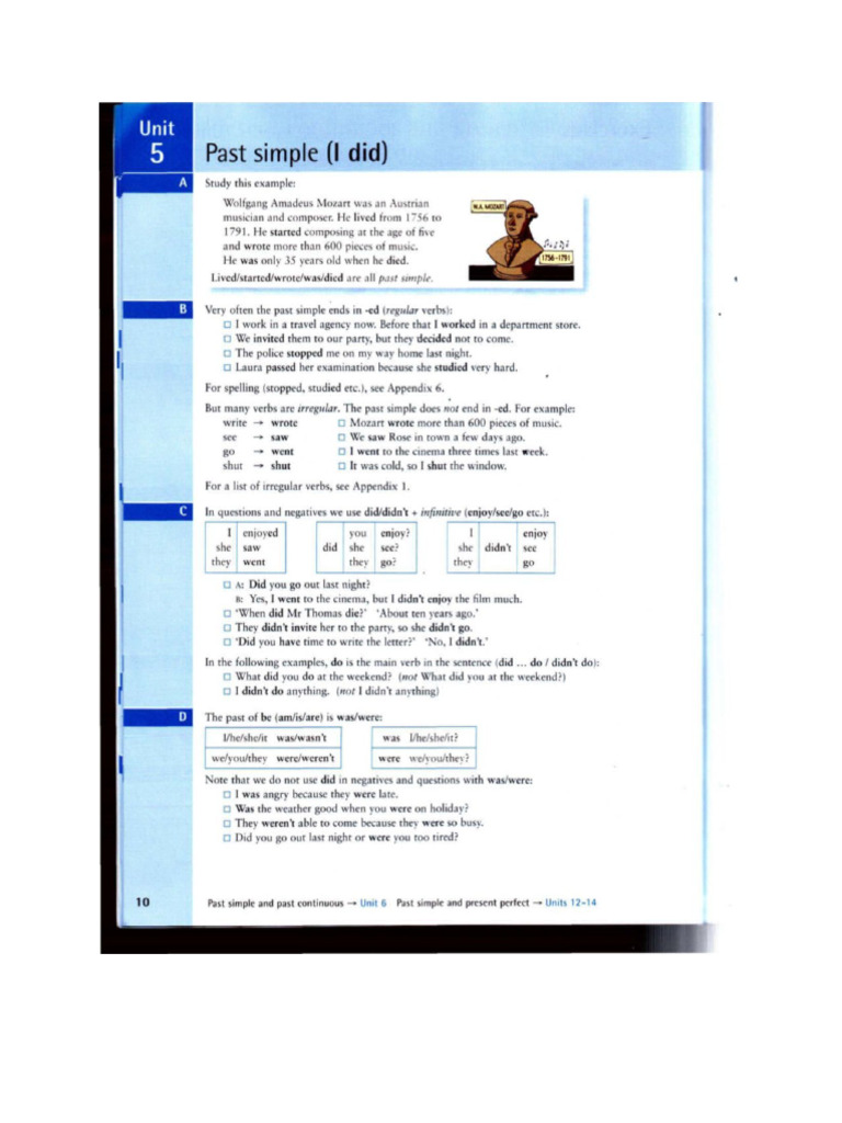 Past Tenses - Exercises | PDF