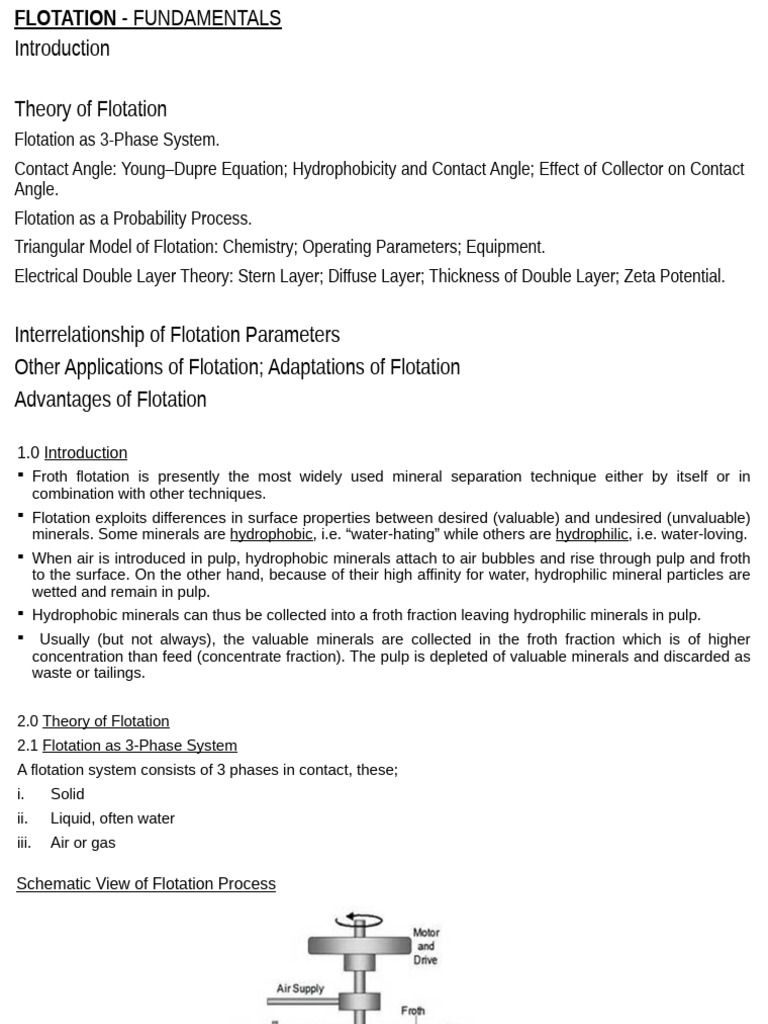 Flotation - Fundamentals | PDF | Hydrophobe | Chemistry
