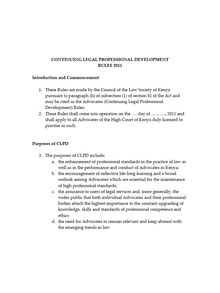 Advocates Continuing Legal Development Rules | PDF | Advocate | Appeal