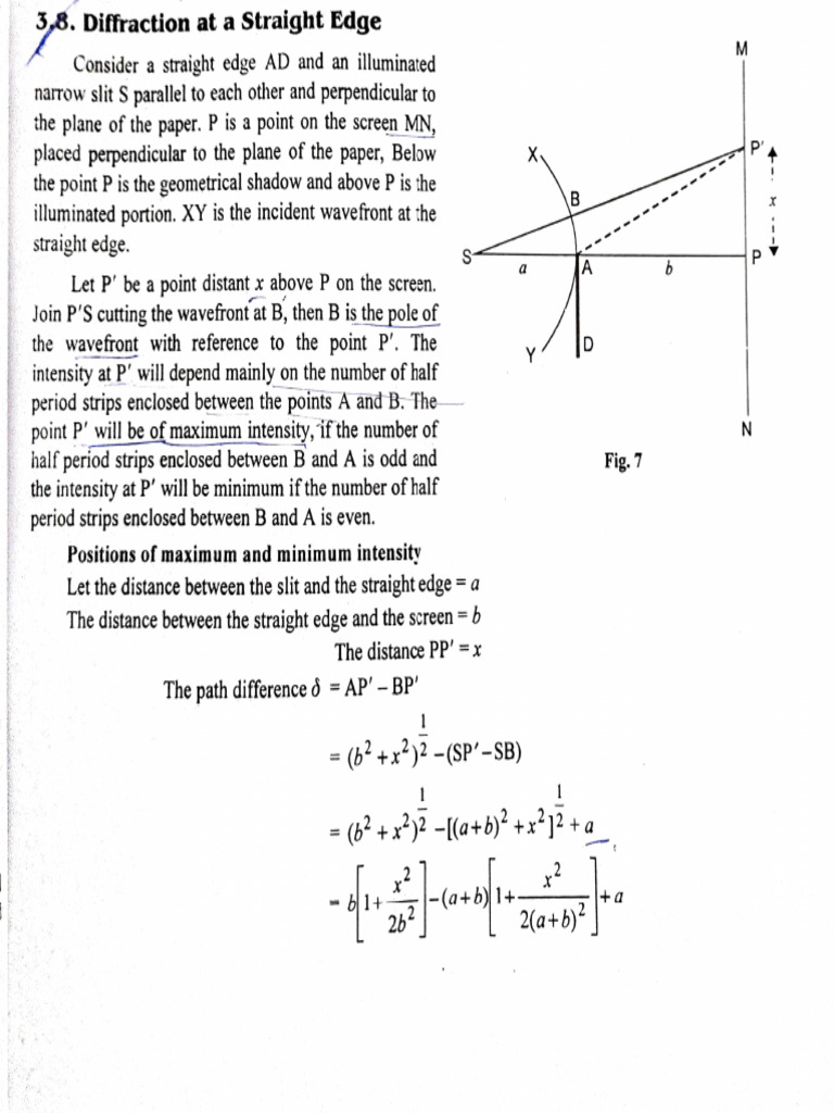 Diffraction at A Straight Edge | PDF | Diffraction | Optics