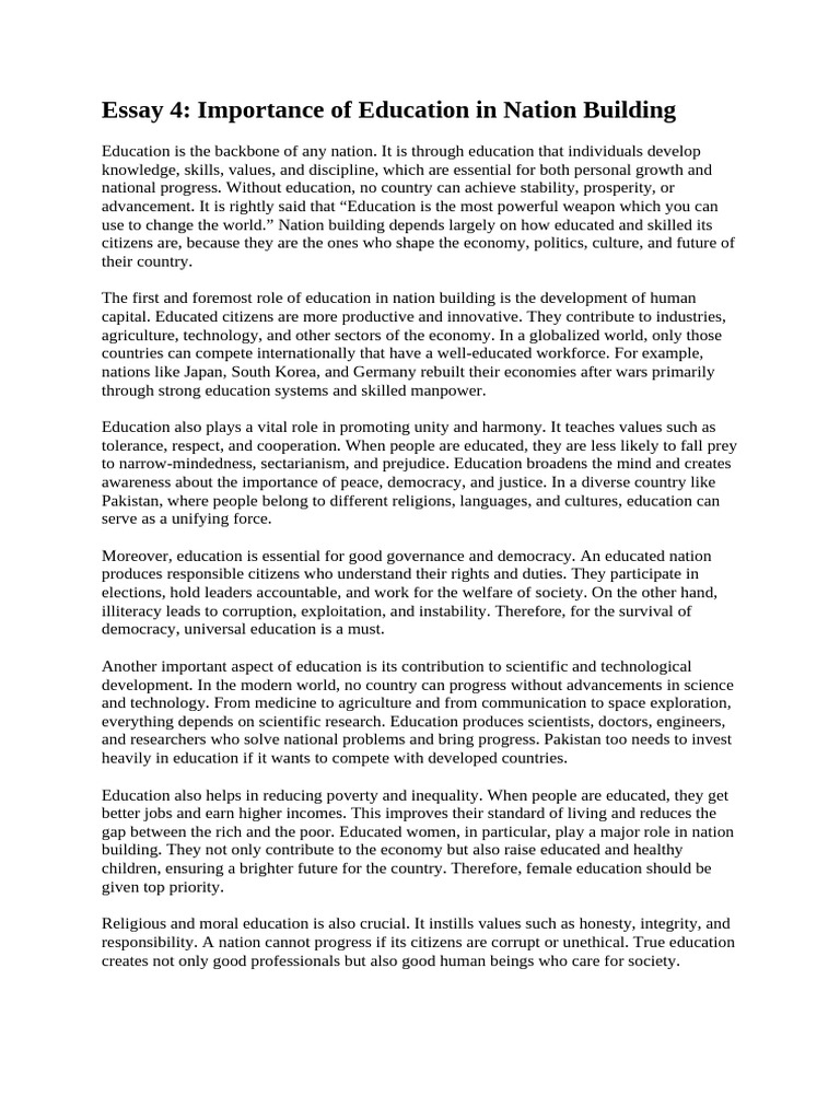 Education's Role in Nation Building | PDF | Economic Inequality ...